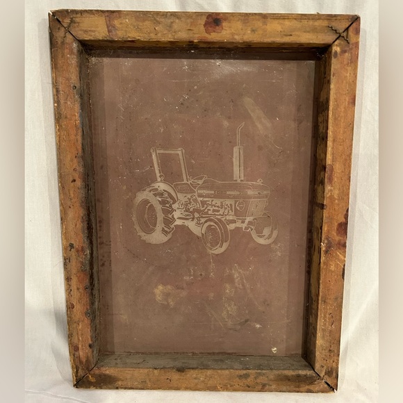 Vintage | Wall Decor | Vintage Screen Print Wood Frame With Tractor ...